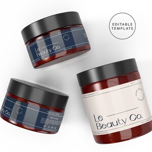 Editable Cosmetic Jar Label Template, Printable Wrap Around Beauty ...