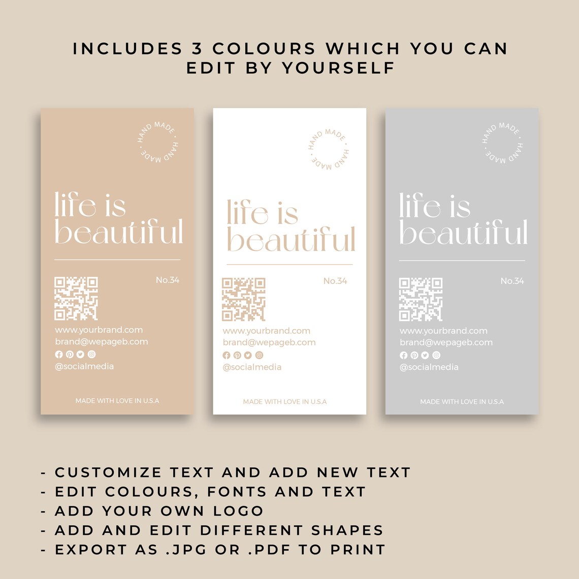 Editable Box Seal Label Box Sticker Modern Packaging Design | Etsy