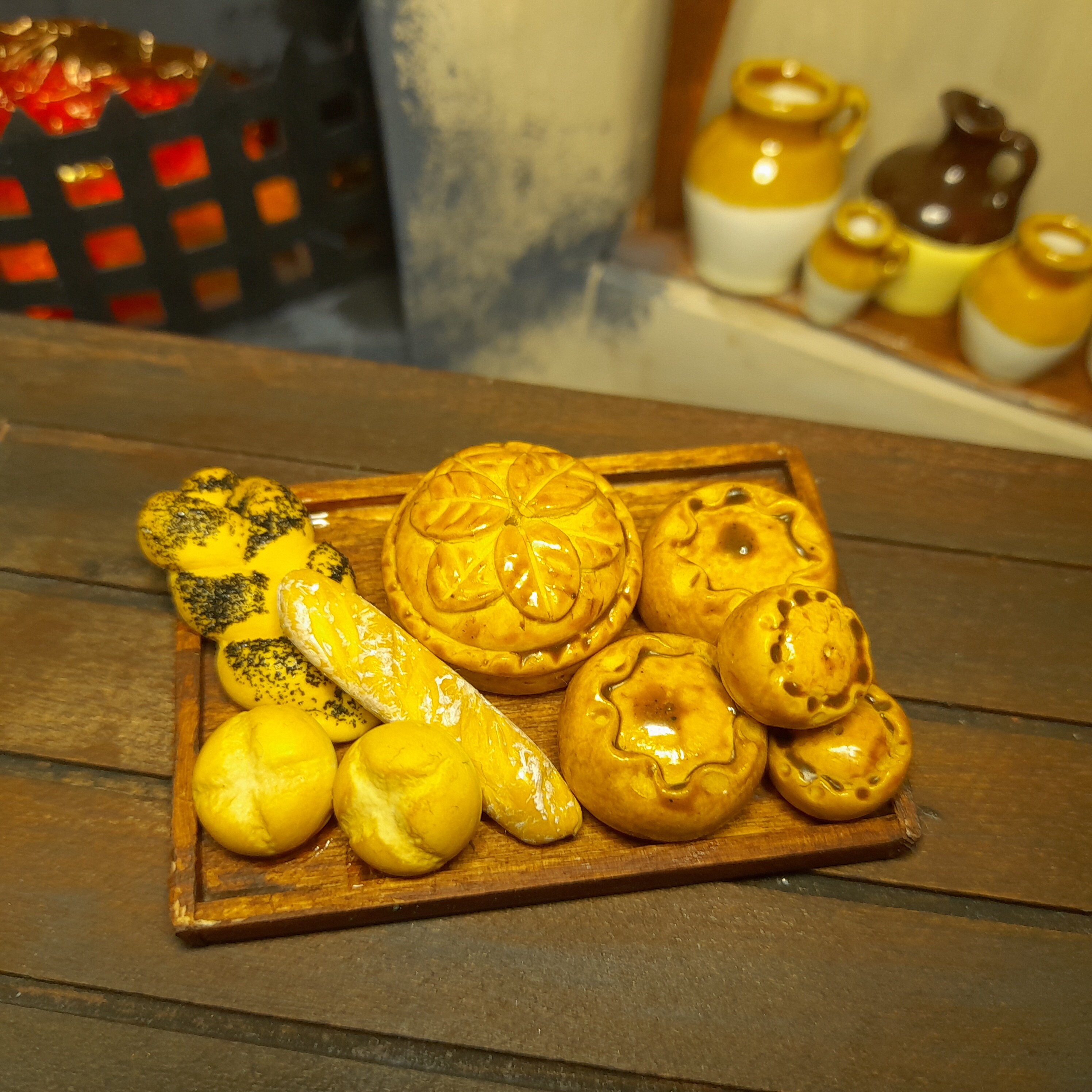 Miniature Tudor Bakehouse Bread & Pie Tray 12th Scale Dolls - Etsy