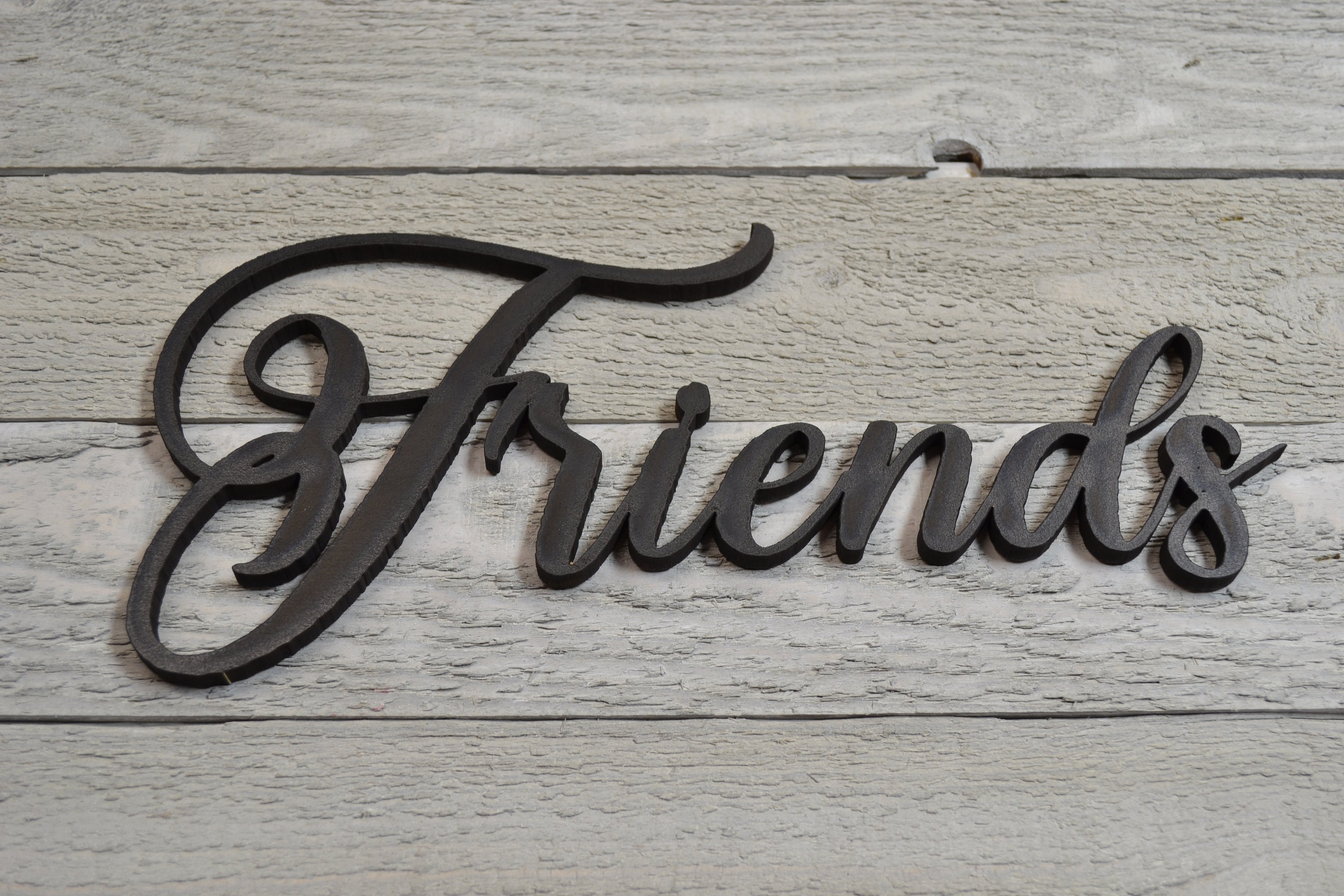 Friends Word Sign Cursive Word Sign Guest Room Sign - Etsy