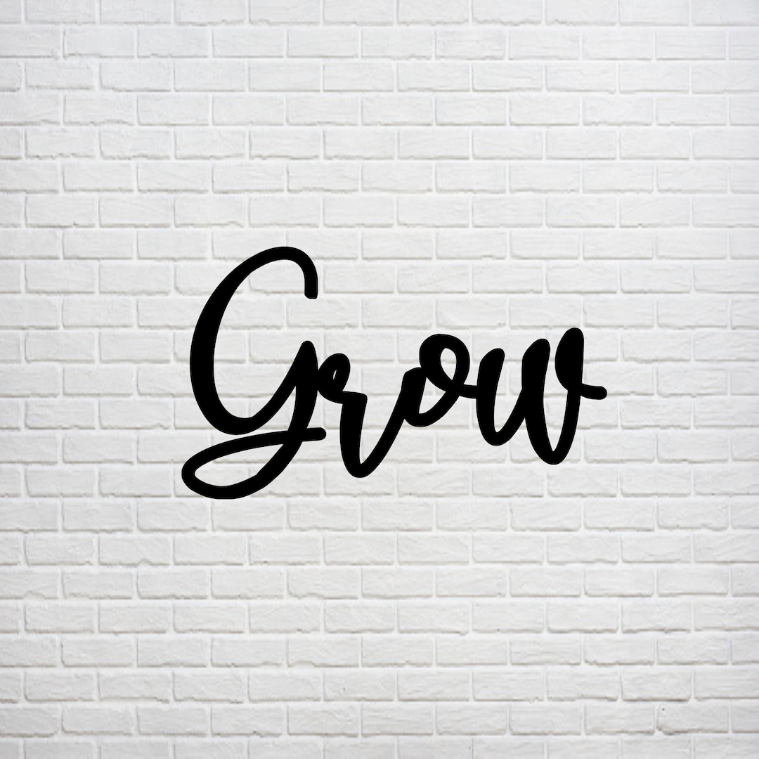 Grow Word Sign, Cursive Word Sign, Grow Sign, Wood Sign, Wooden Sign ...
