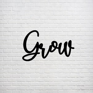 Grow Word Sign, Cursive Word Sign, Grow Sign, Wood Sign, Wooden Sign ...