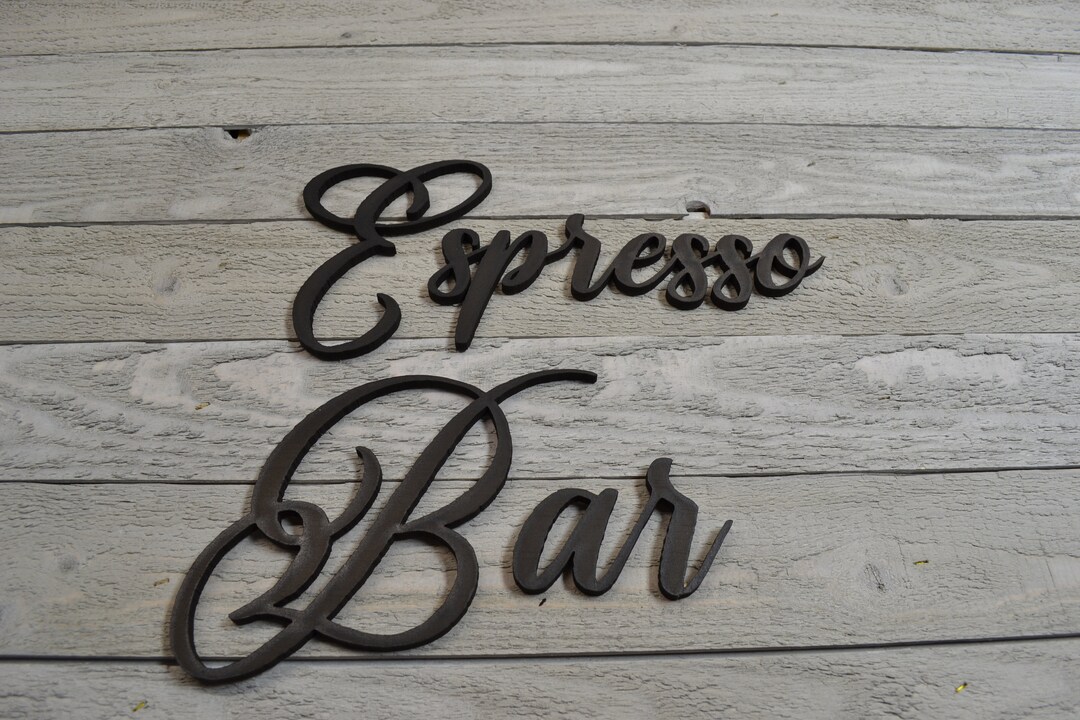 Espresso Bar Word Sign, Cursive Word Sign, Espresso Wall Art, Coffee ...