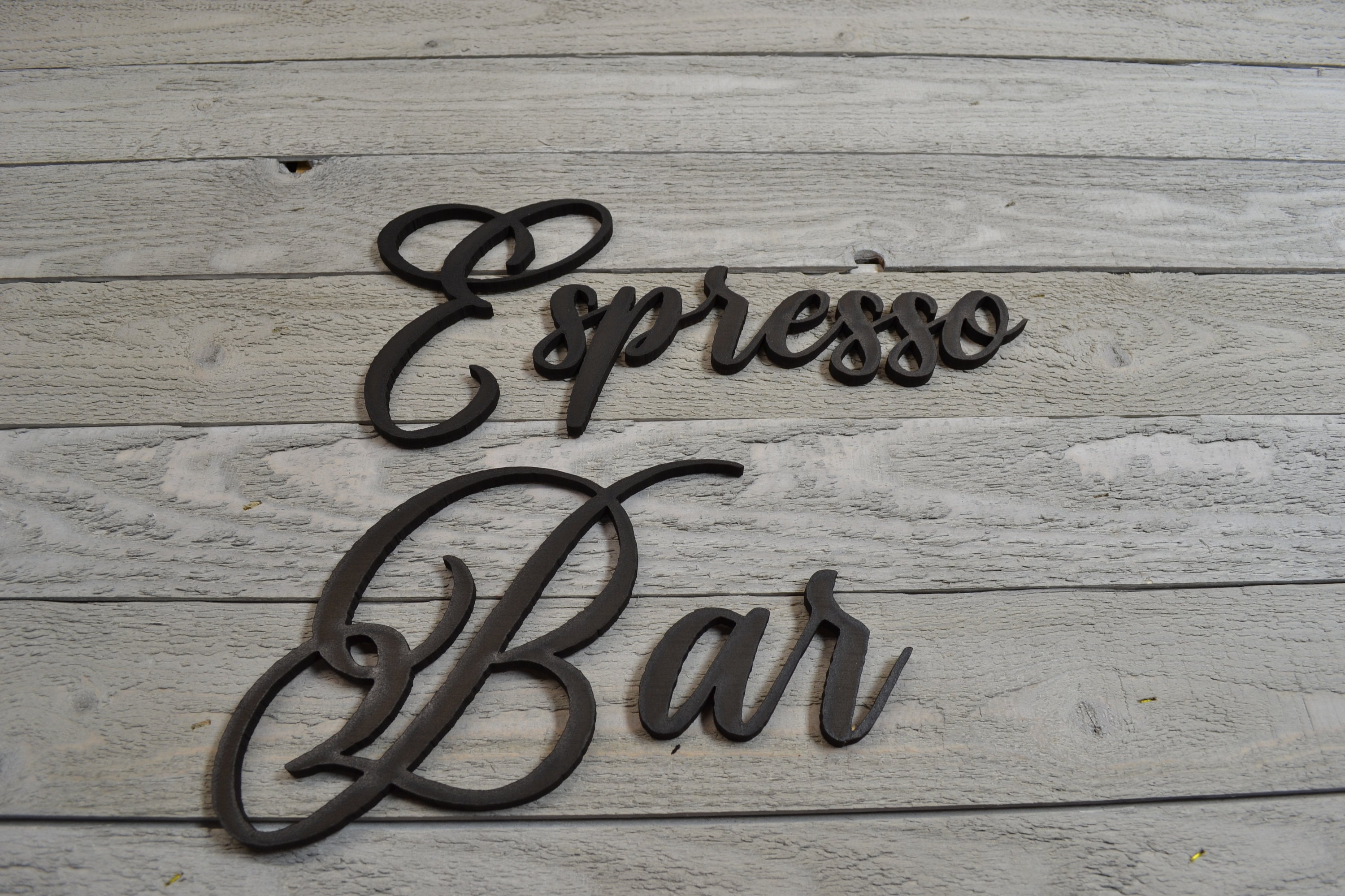 Espresso Bar Word Sign, Cursive Word Sign, Espresso Wall Art, Coffee ...