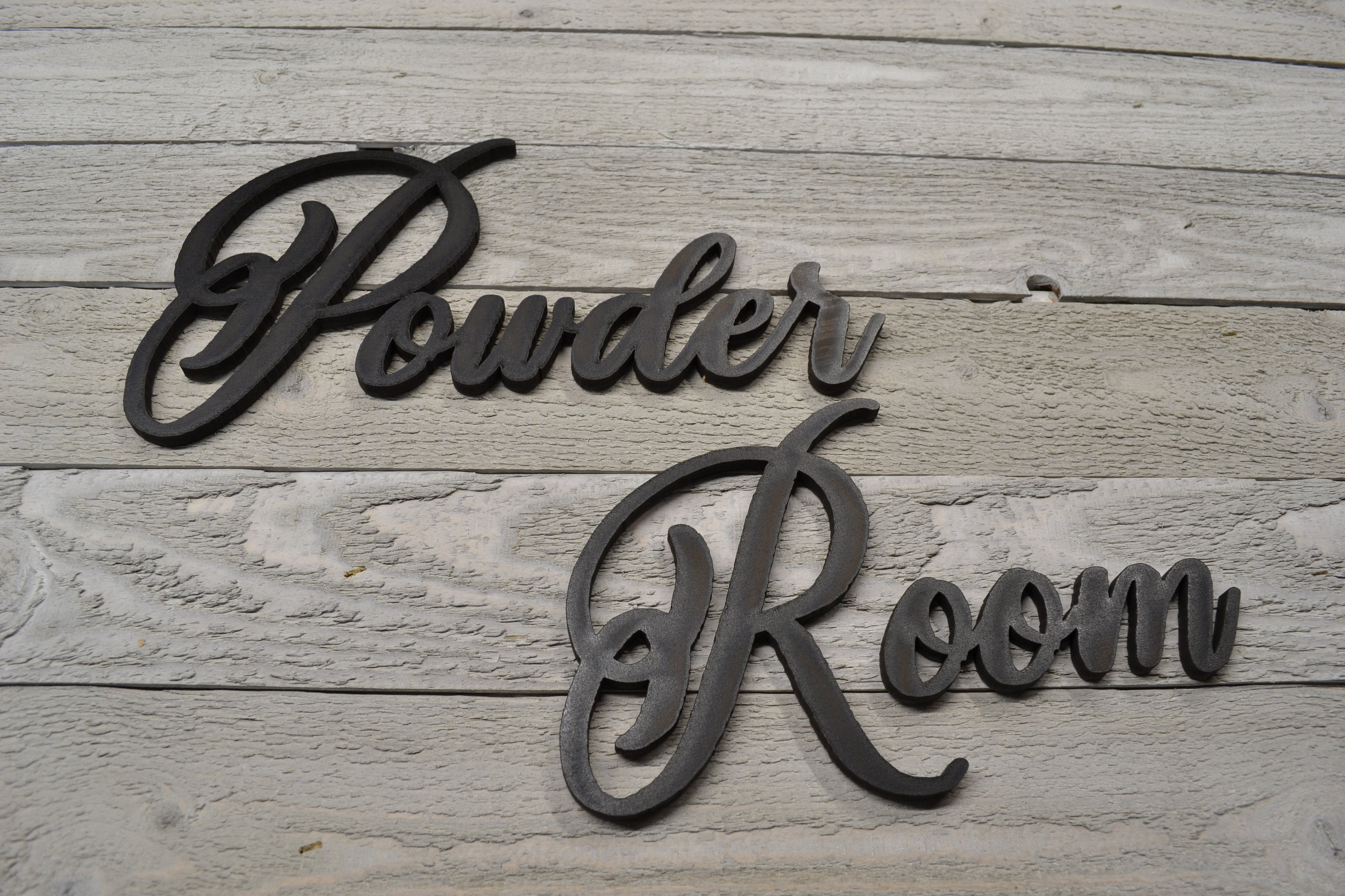 Powder Room Word Sign, Cursive Word Sign Bathroom Decor, Bathroom ...