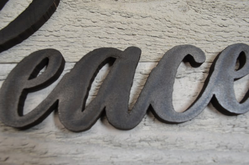 Peace Word Sign, Cursive Word Sign, Peace Cutout, Word Art, Farmhouse ...