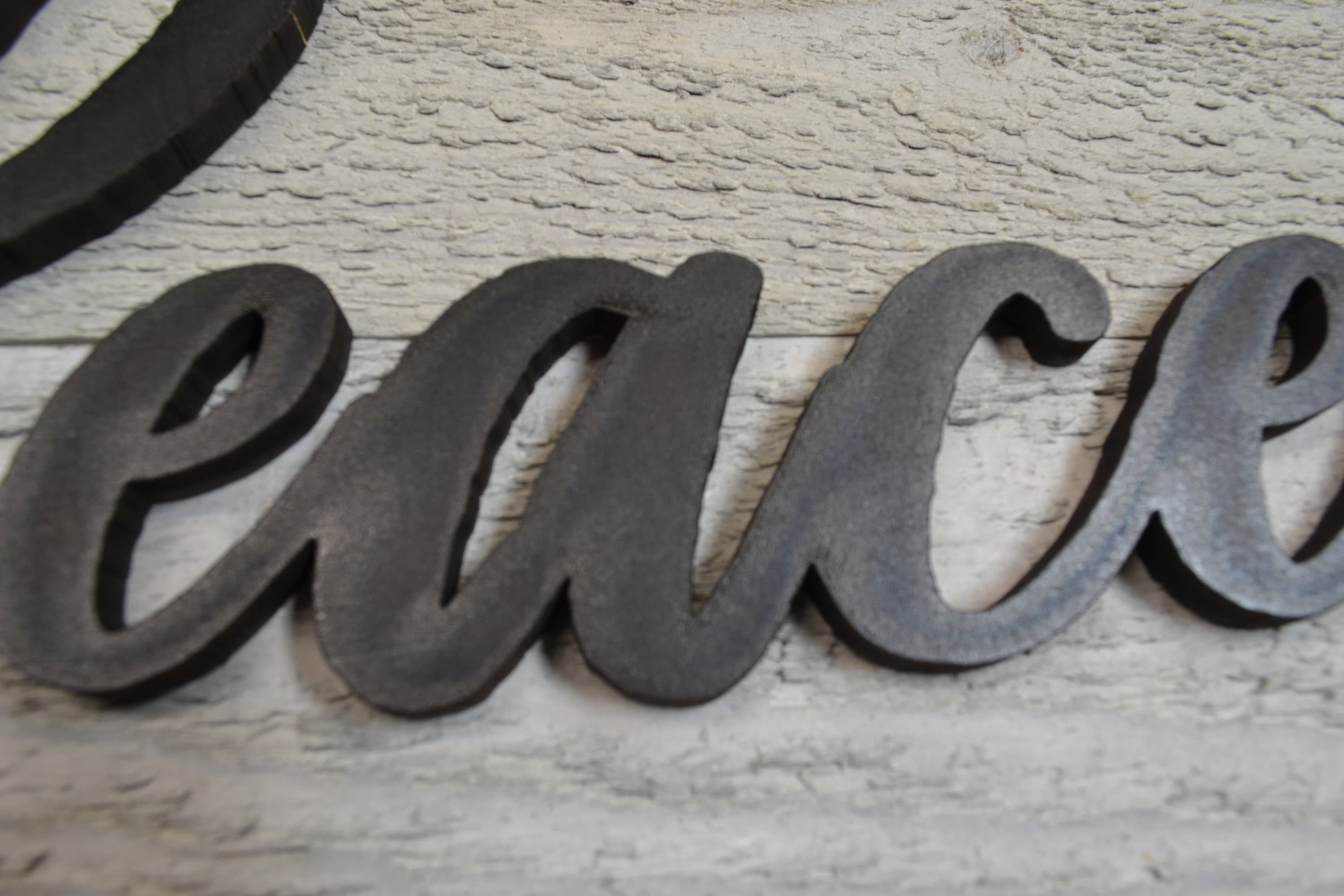 Peace Word Sign Cursive Word Sign Peace Cutout Word Art - Etsy