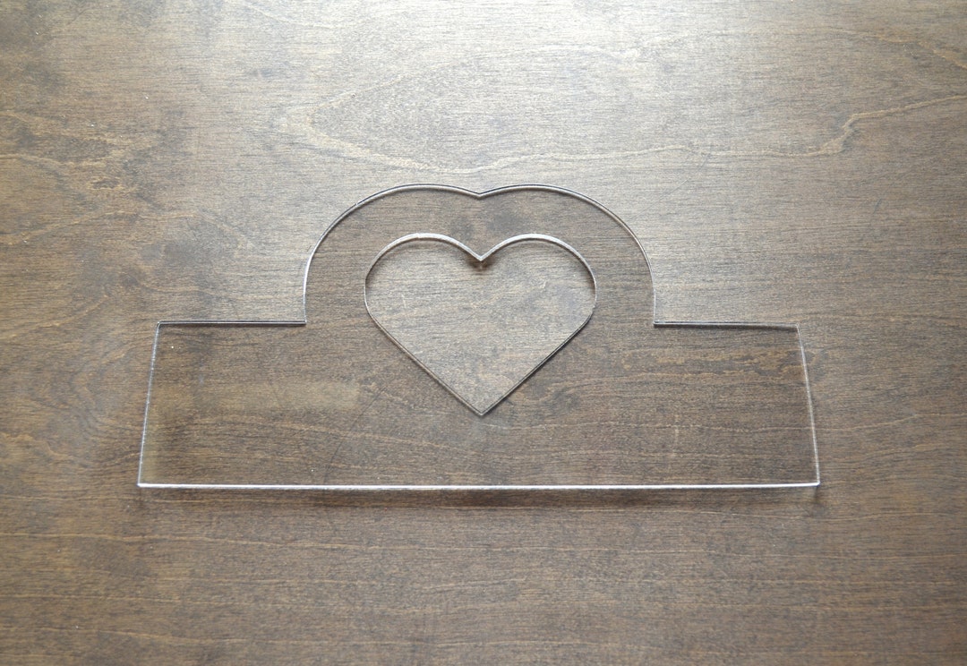 Heart Handle, Charcuterie Board Handle Template, Clear Acrylic, Router ...