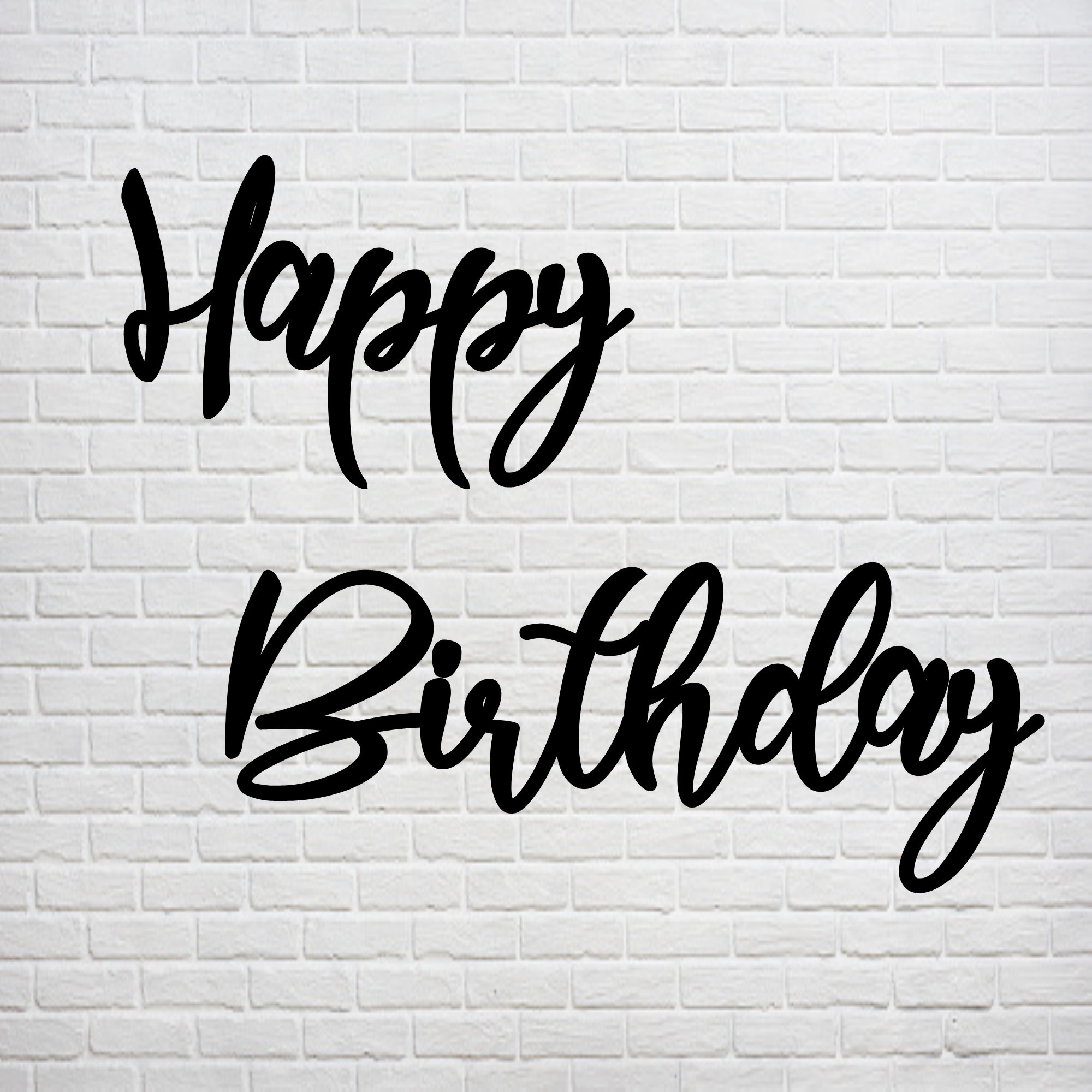 Happy Birthday Word Sign, Cursive Word Sign, Happy Birthday Sign, Wood ...