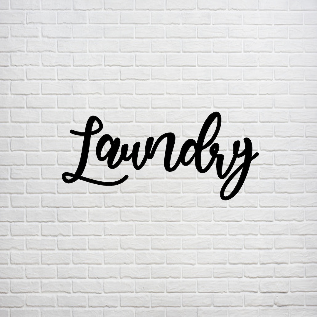 Laundry Word Sign, Cursive Word Sign, Laundry Sign, Wood Sign, Wooden ...