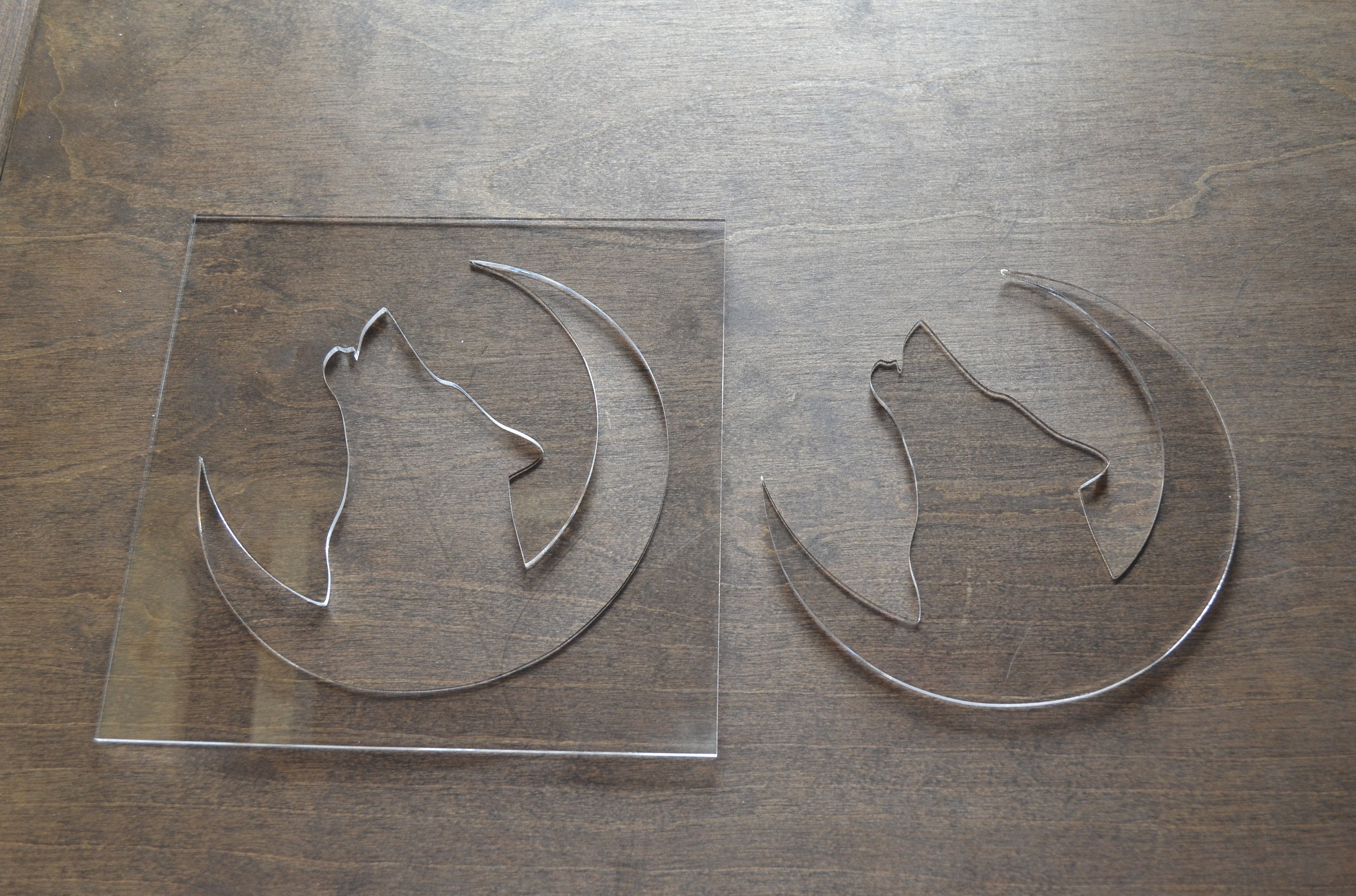 Wolf and Moon Router Template, Router Inlay Template, Clear Acrylic ...