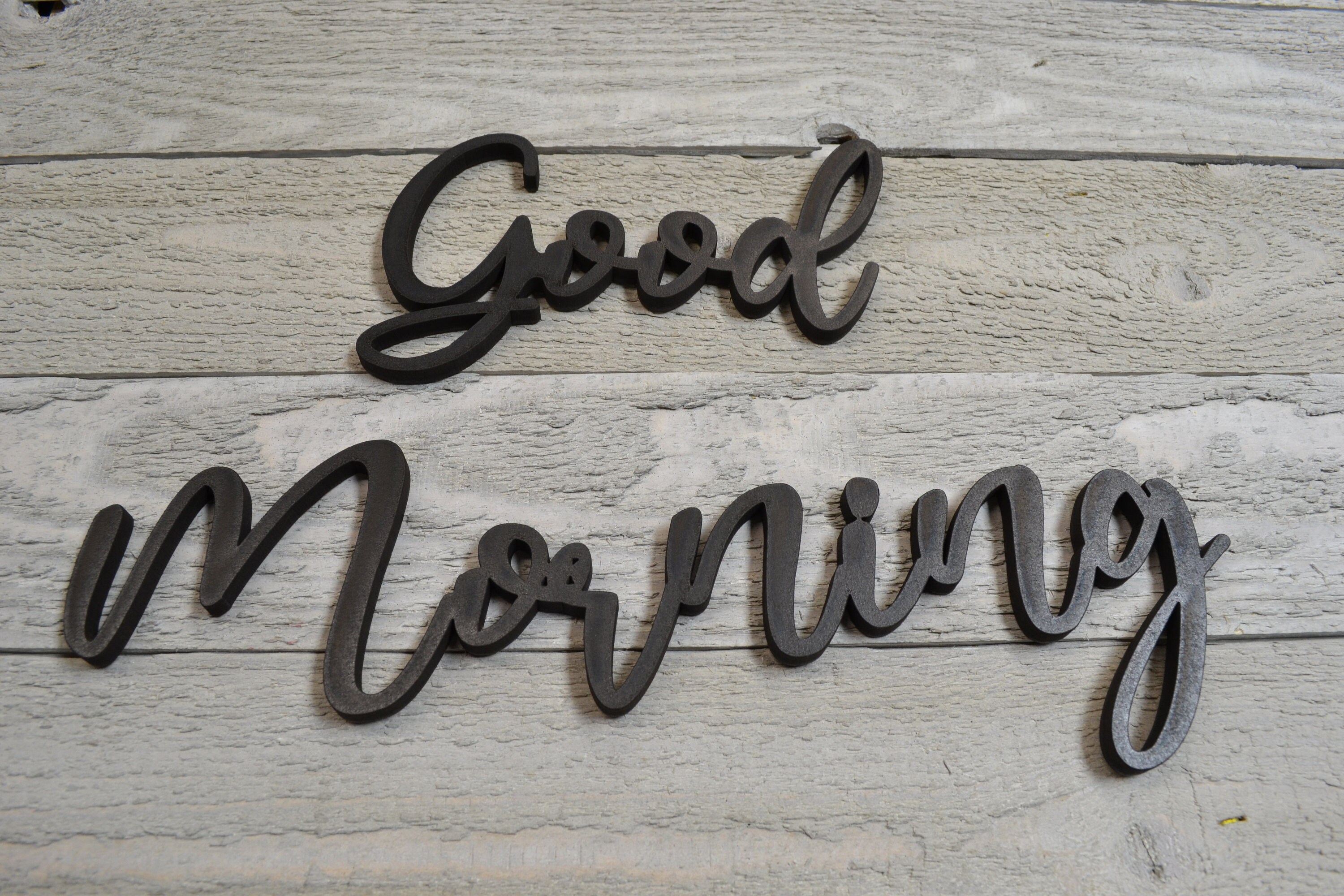 Good Morning Word Sign Cursive Word Sign Bedroom Decor - Etsy