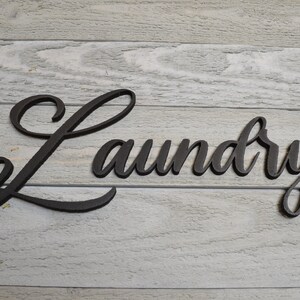Laundry Word Sign, Cursive Word Sign, Laundry Wooden Sign, Laundry Word ...