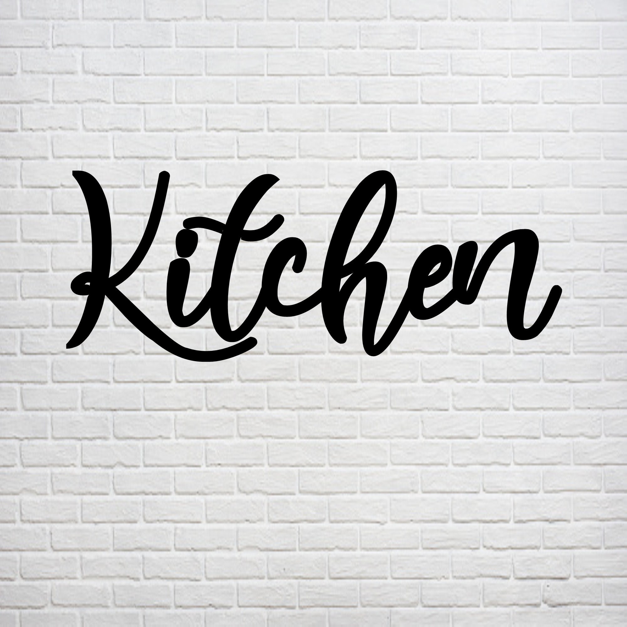 Kitchen Word Sign, Cursive Word Sign, Kitchen Sign, Wood Sign, Wooden ...