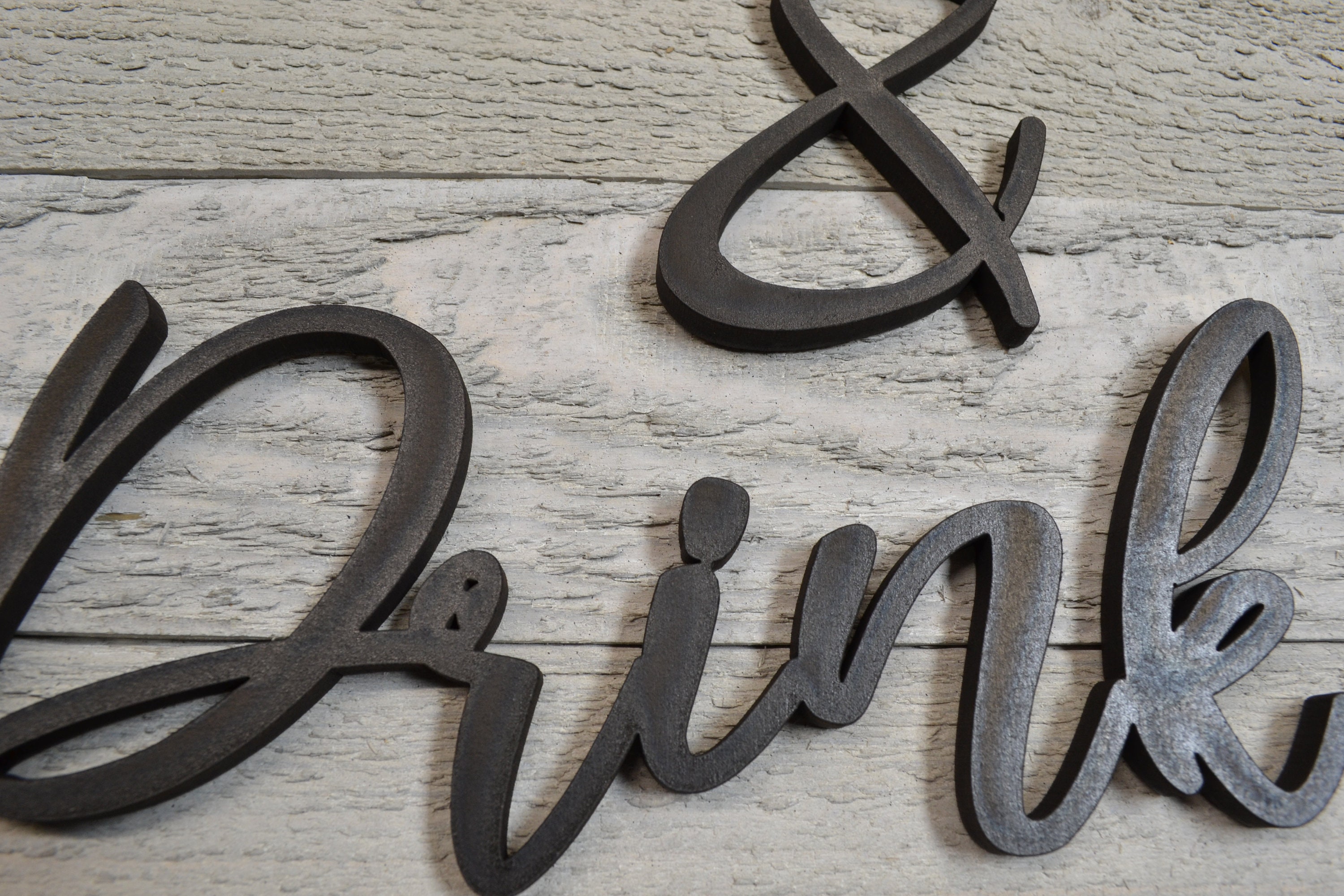 Eat & Drink Word Sign, Cursive Word Sign, Eat Drink Cutout, Rustic Word ...