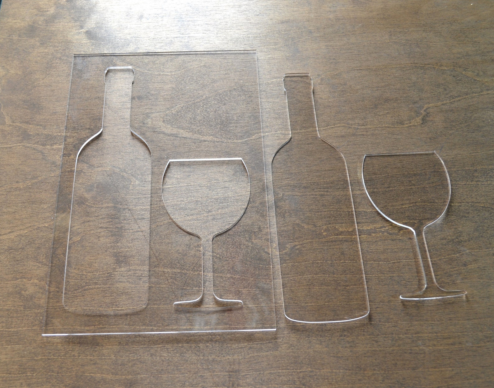 Wine Bottle and Glass Router Template, Router Inlay Template, Clear ...