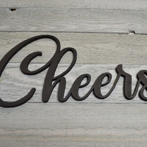 Cheers Word Sign, Cursive Word Sign, Wedding Bar Sign, Cheers Word ...
