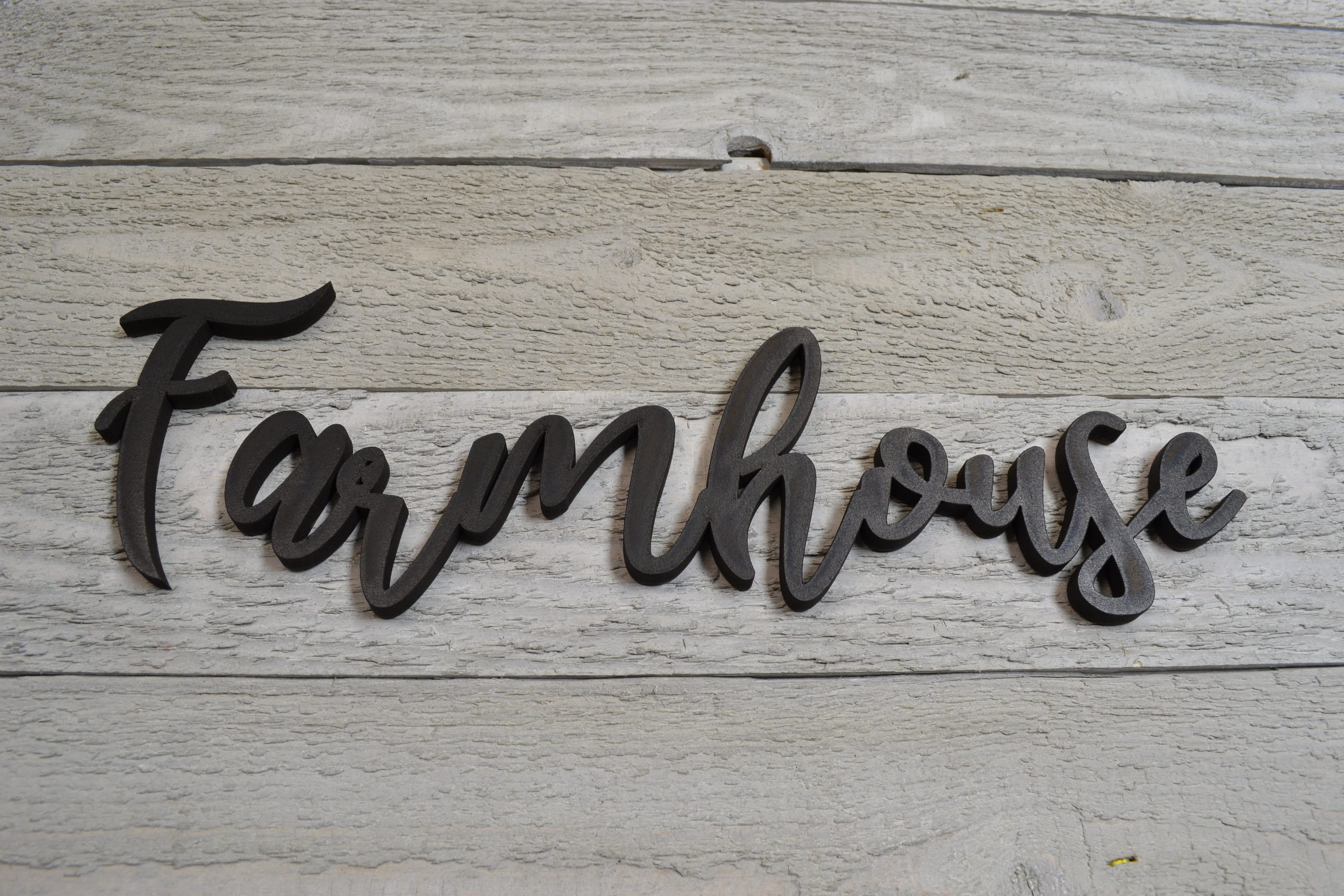 Farmhouse Word Sign, Cursive Word Sign, Farmhouse Wall Art, Wood Word ...