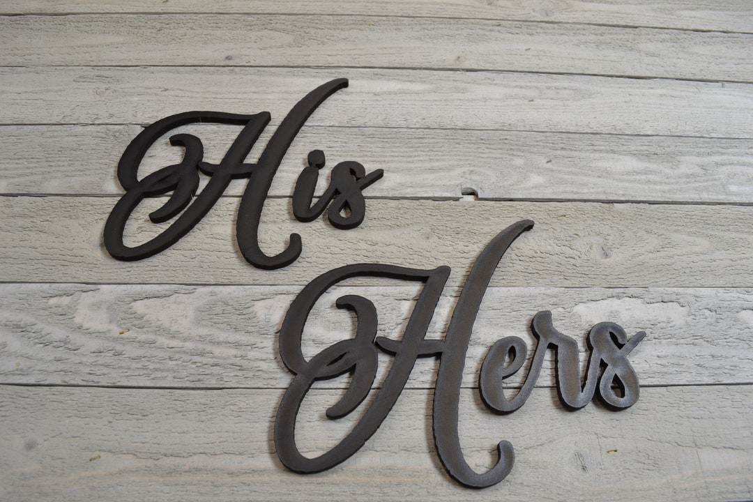 His and Hers Word Sign, Cursive Word Sign, His and Hers Cutout, Word ...