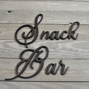 Snack Bar Word Sign, Cursive Word Sign ,snack Bar Sign, Laser Cut Word ...