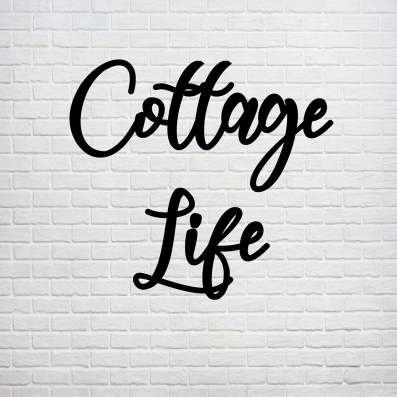 Cottage Life Word Sign Cursive Word Sign Wood Sign 3D Sign - Etsy