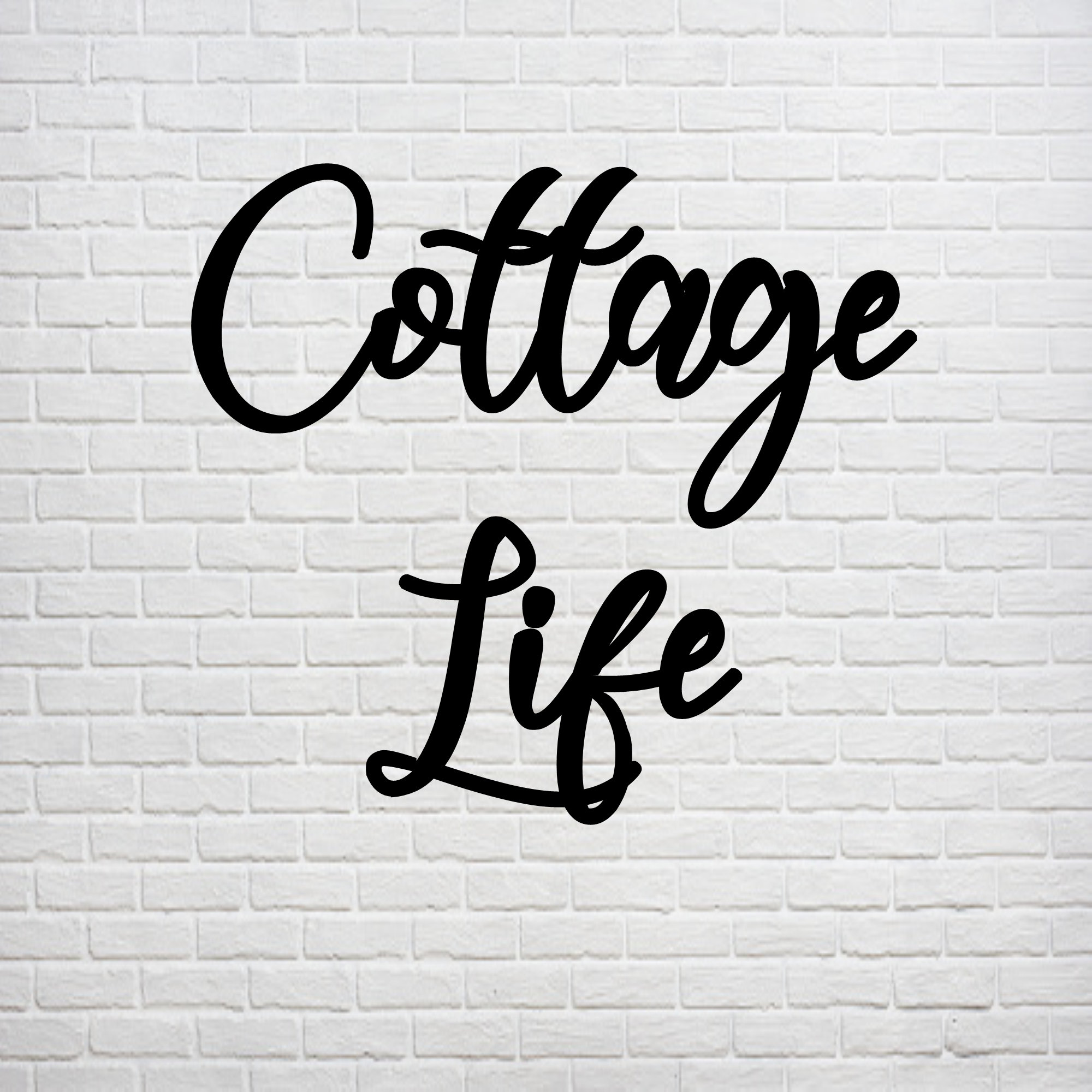 Cottage Life Word Sign, Cursive Word Sign, Wood Sign, 3D Sign, Cottage ...