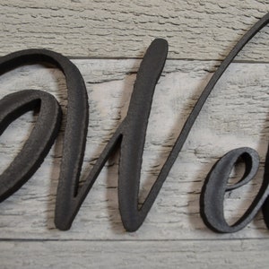 Welcome Word Sign, Cursive Word Sign, Farmhouse Wall Decor, Laser ...