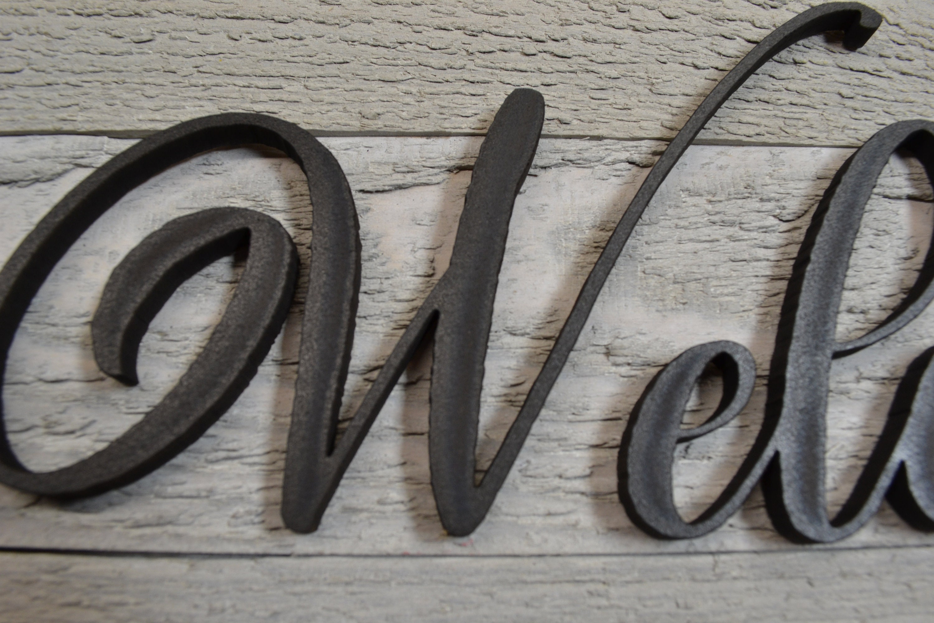 Welcome Word Sign, Cursive Word Sign, Farmhouse Wall Decor, Laser ...