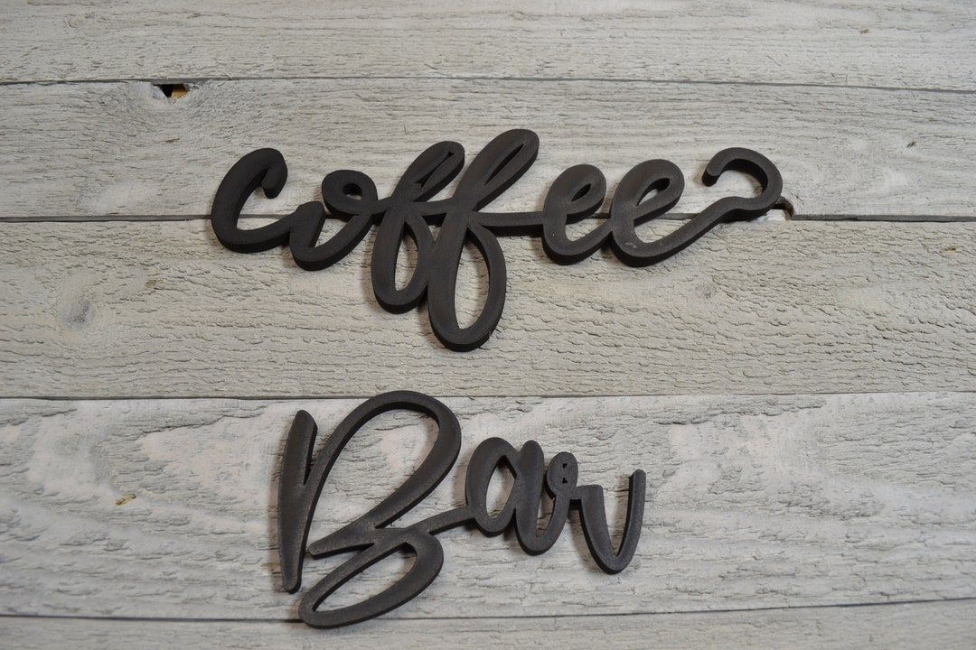 Buy Coffee Bar Word Sign, Cursive Word Sign, Coffee Sign, Coffee Decor ...