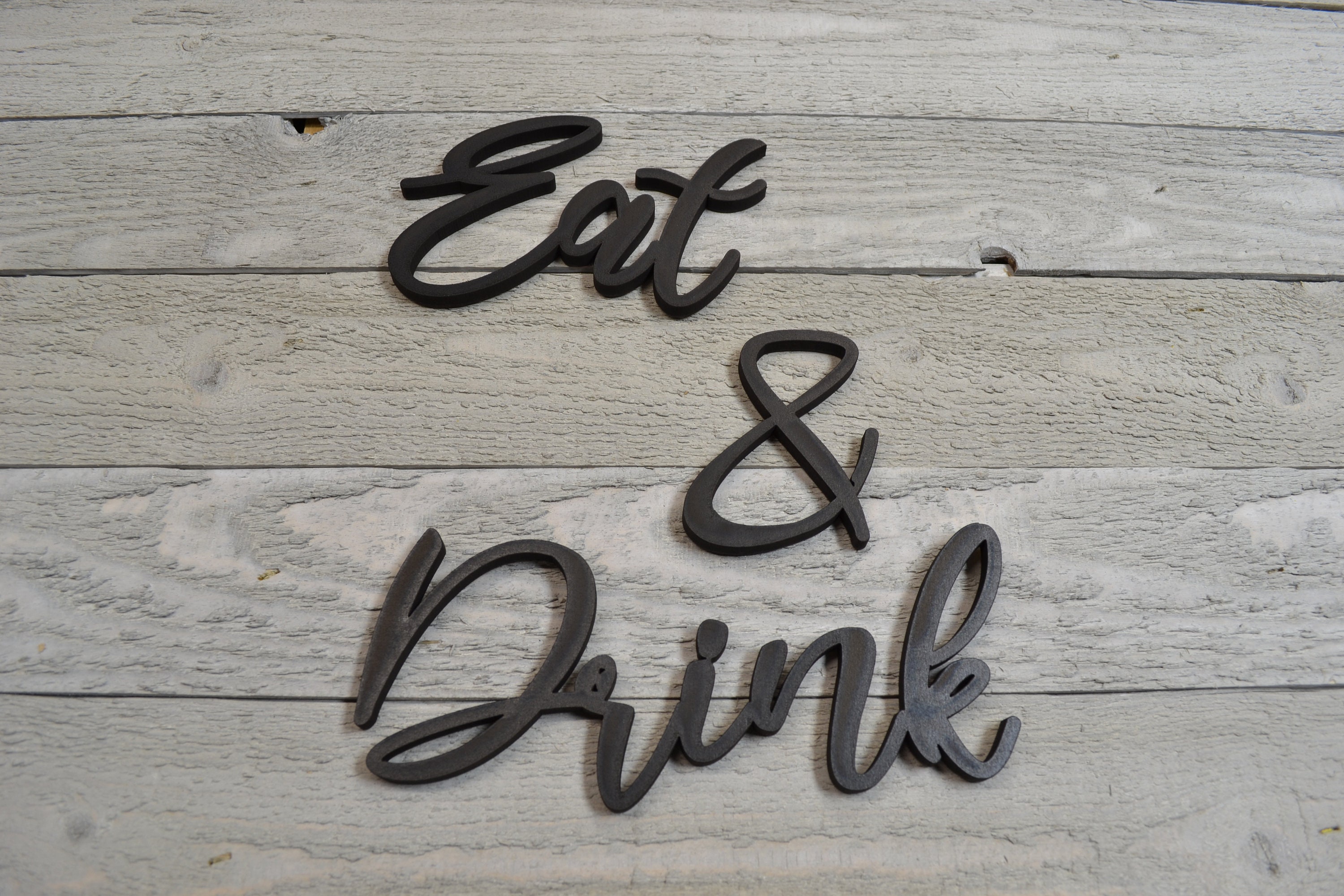 Eat & Drink Word Sign, Cursive Word Sign, Eat Drink Cutout, Rustic Word ...