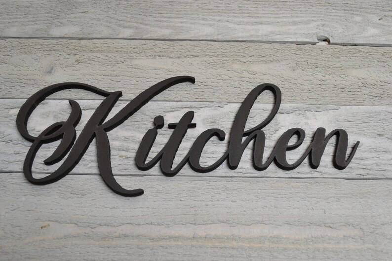 Kitchen Word Sign Cursive Word Sign Kitchen Wall Decor Gift - Etsy