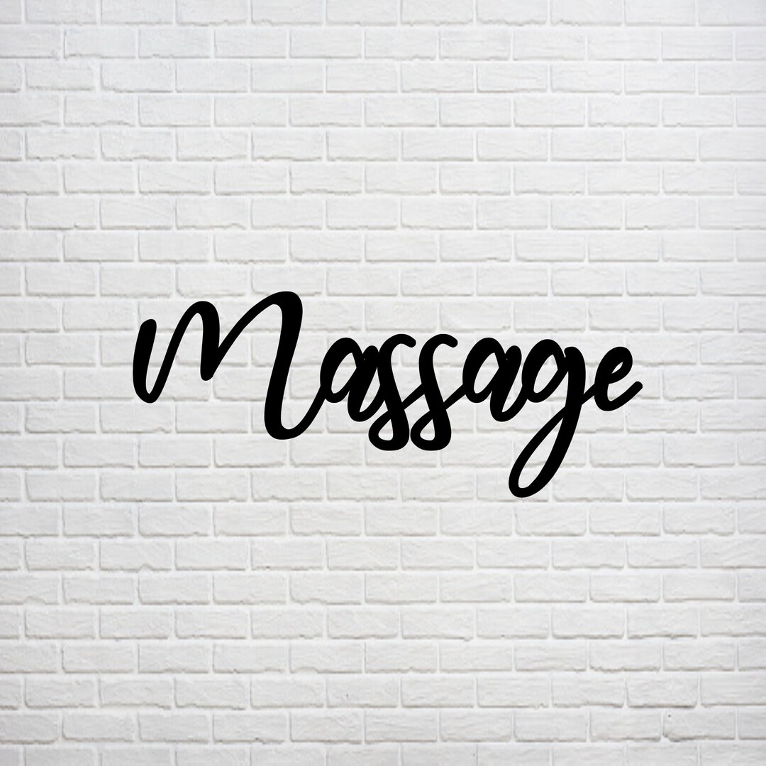 Massage Word Sign Cursive Word Sign Massage Sign Wood Sign Wooden Sign Massage Wall Sign