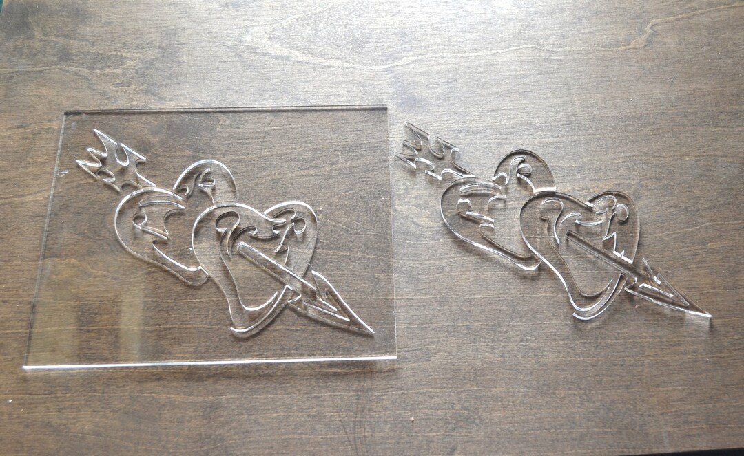 Hearts With Arrow Router Template, Router Inlay Template, Clear Acrylic ...