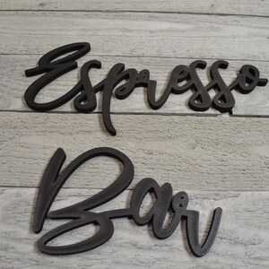 Espresso Bar Word Sign, Cursive Word Sign, Espresso Wall Art, Coffee ...