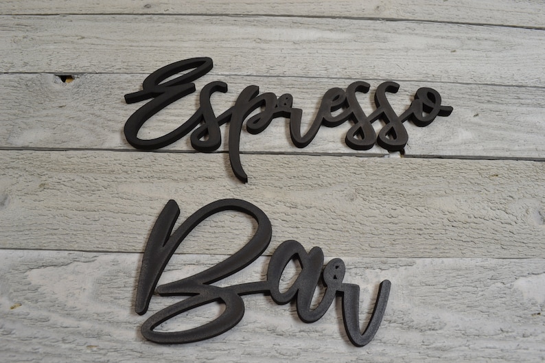 Espresso Bar Word Sign, Cursive Word Sign, Espresso Wall Art, Coffee ...
