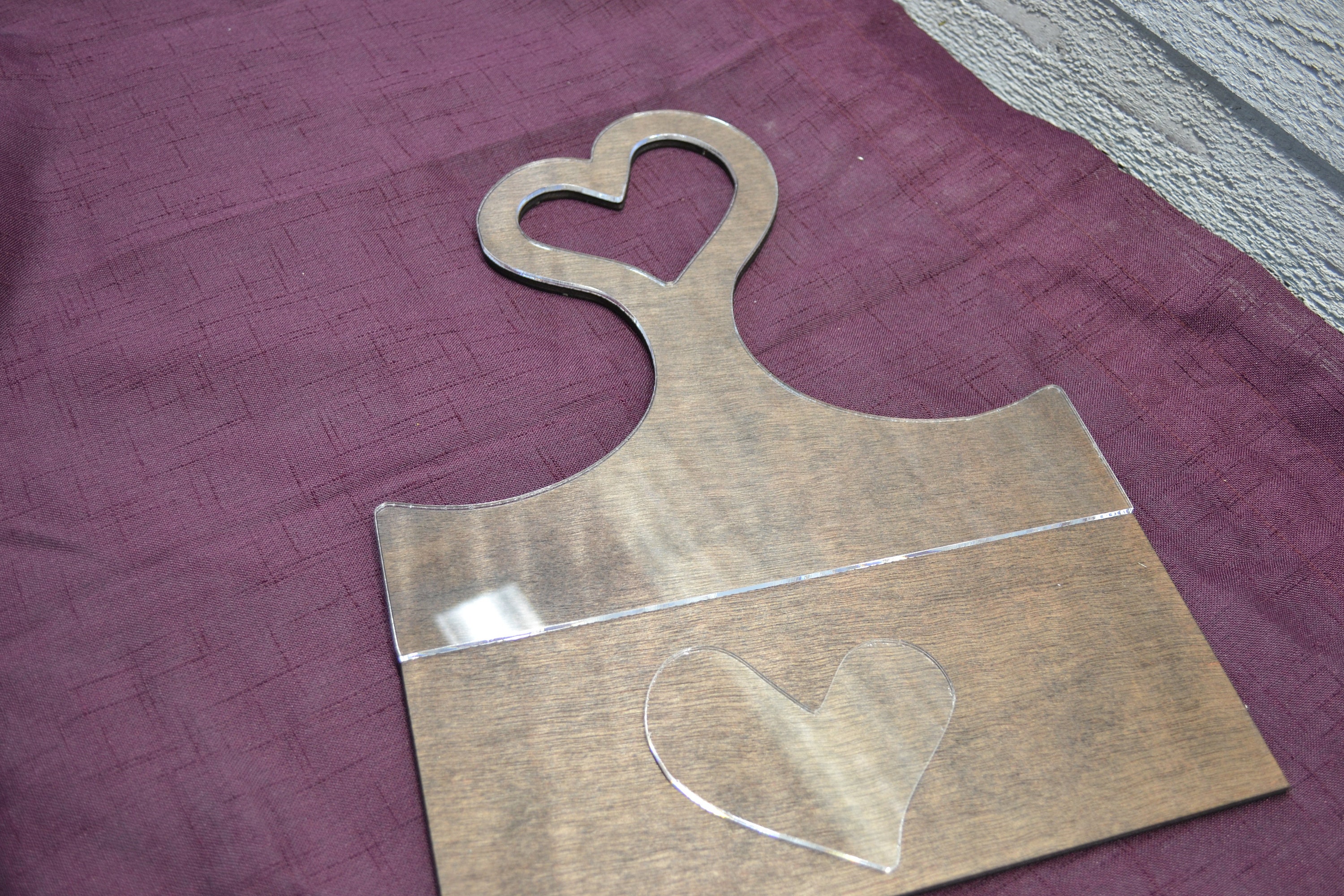 Heart Charcuterie Board Handle Template Clear Acrylic Router - Etsy