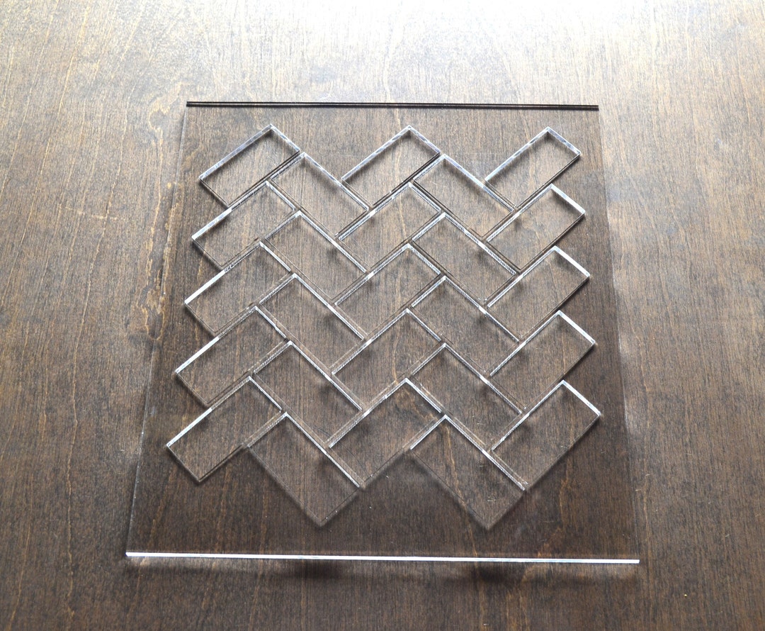 Herringbone Brick Router Template, Clear Acrylic, Router Inlay Jig ...