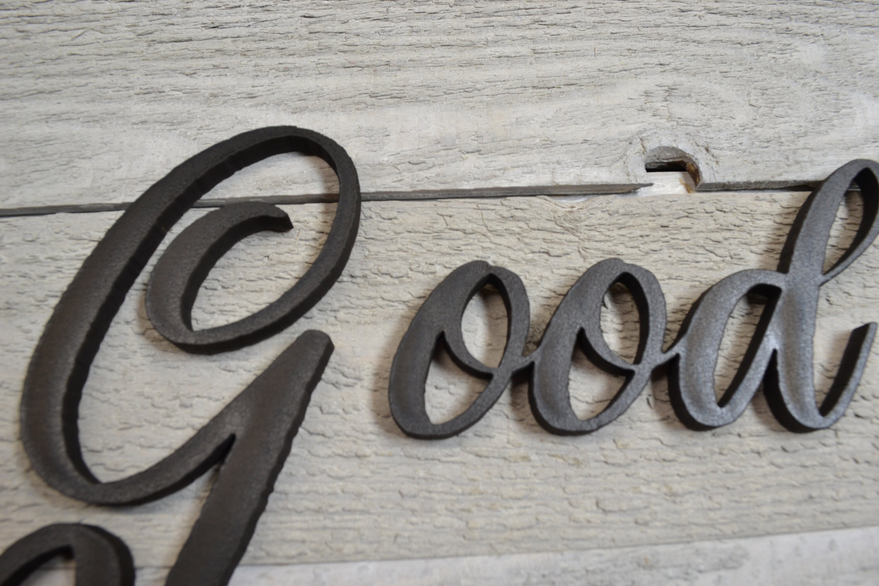 Good Morning Word Sign, Cursive Word Sign, Bedroom Decor, Guestroom ...