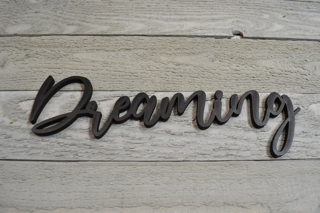 Dreaming Word Sign, Cursive Word Sign Bedroom Wall Decor, Bedroom Sign ...