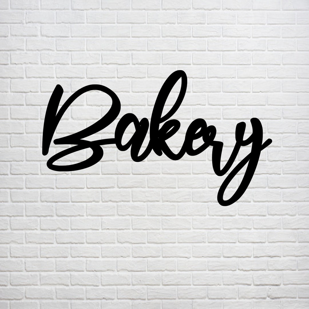 Bakery Word Sign, Cursive Word Sign, Bakery Sign, Wood Sign, Wooden ...