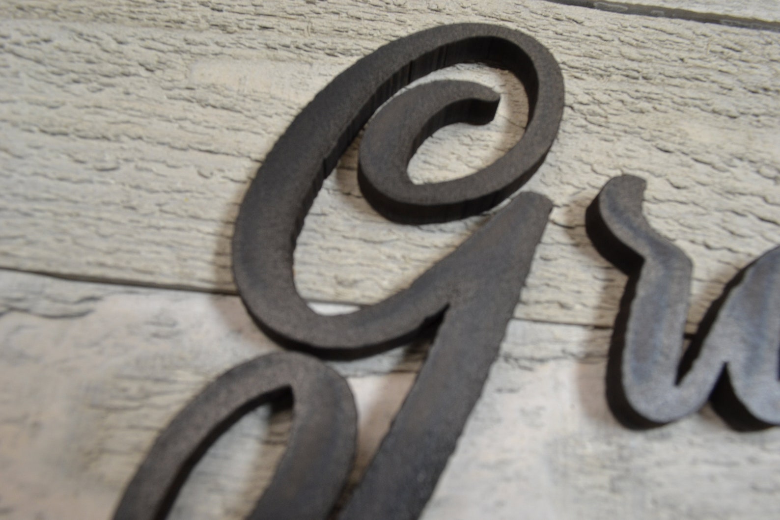 Grateful Word Sign, Cursive Word Sign Grateful Cutout, Rustic Word Art ...