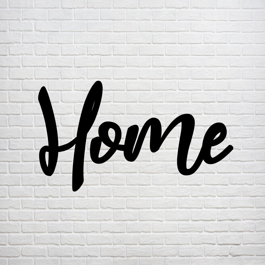 Home Word Sign, Cursive Word Sign, Home Sign, Wood Sign, Wooden Sign ...
