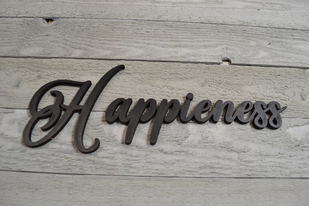 Happiness Word Sign, Cursive Word Sign, Happiness Cutout, Word Art ...