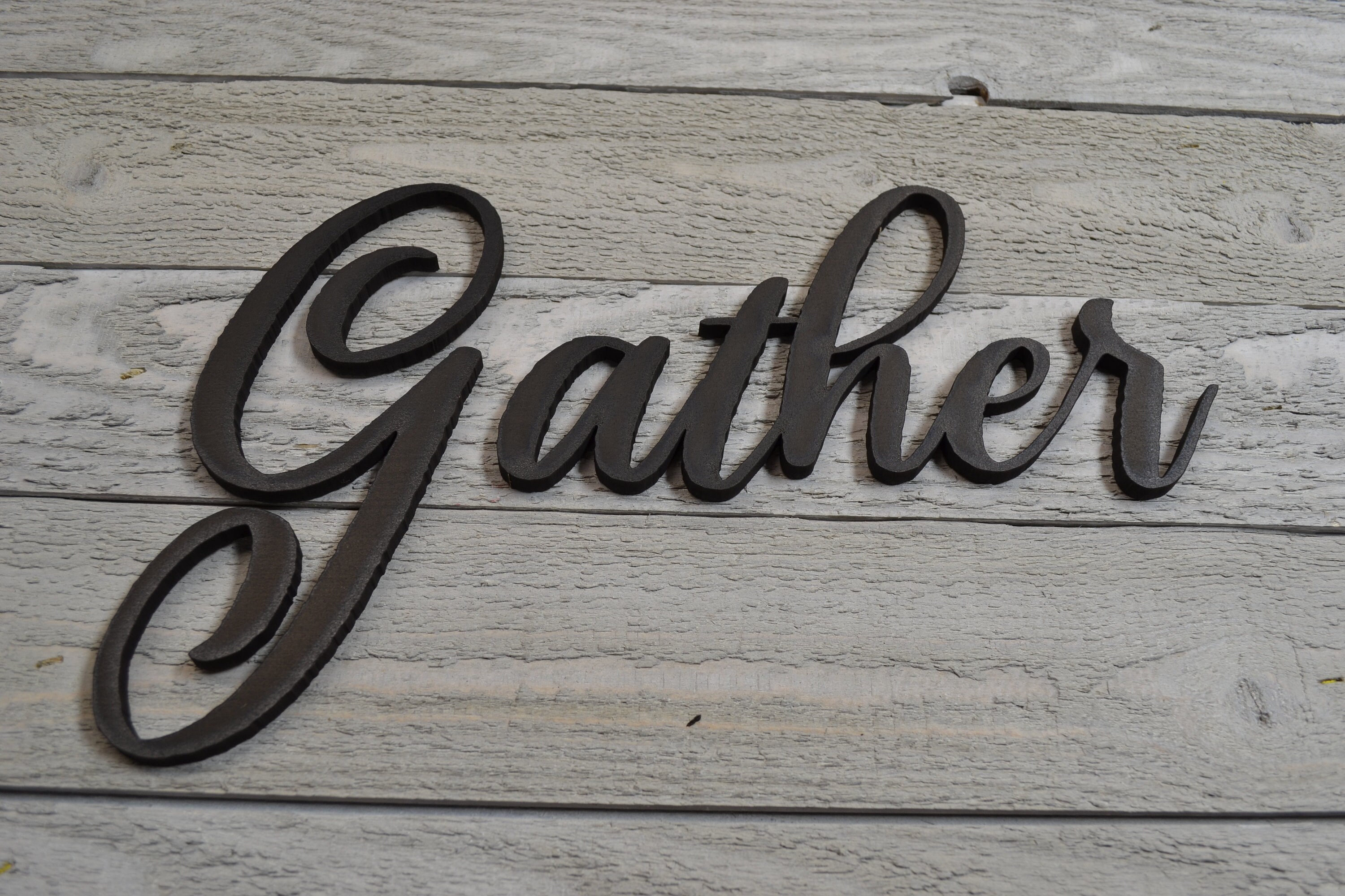 Gather Word Sign, Cursive Word Sign, Gather Sign, Farmhouse Wall Decor ...