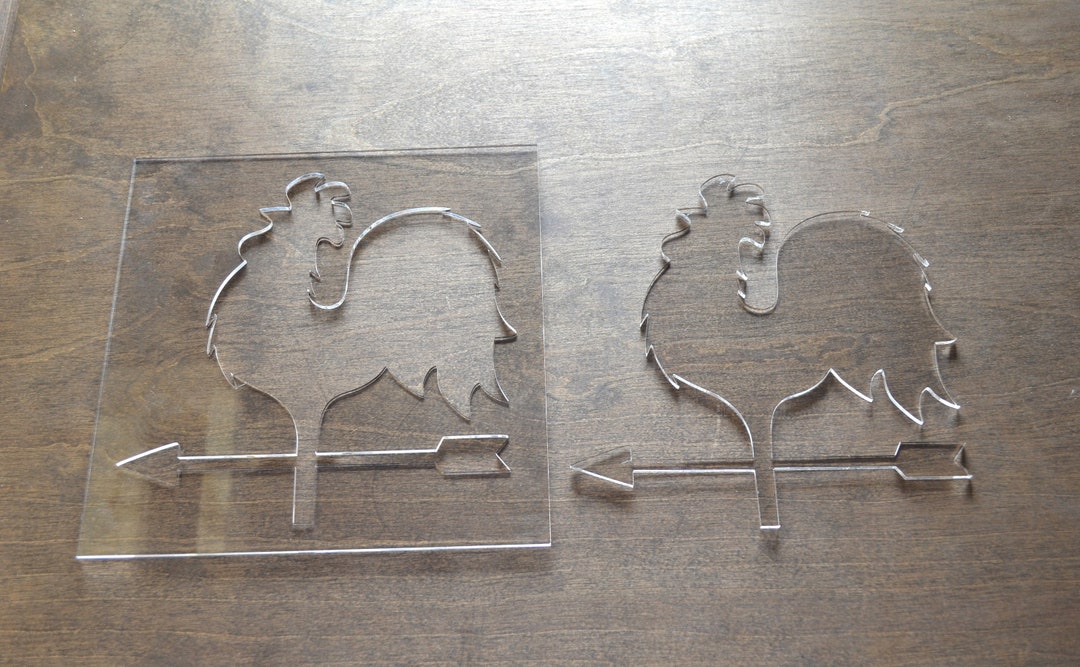 Rooster Router Template, Router Inlay Template, Clear Acrylic, Router ...