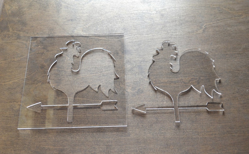 Rooster Router Template, Router Inlay Template, Clear Acrylic, Router ...