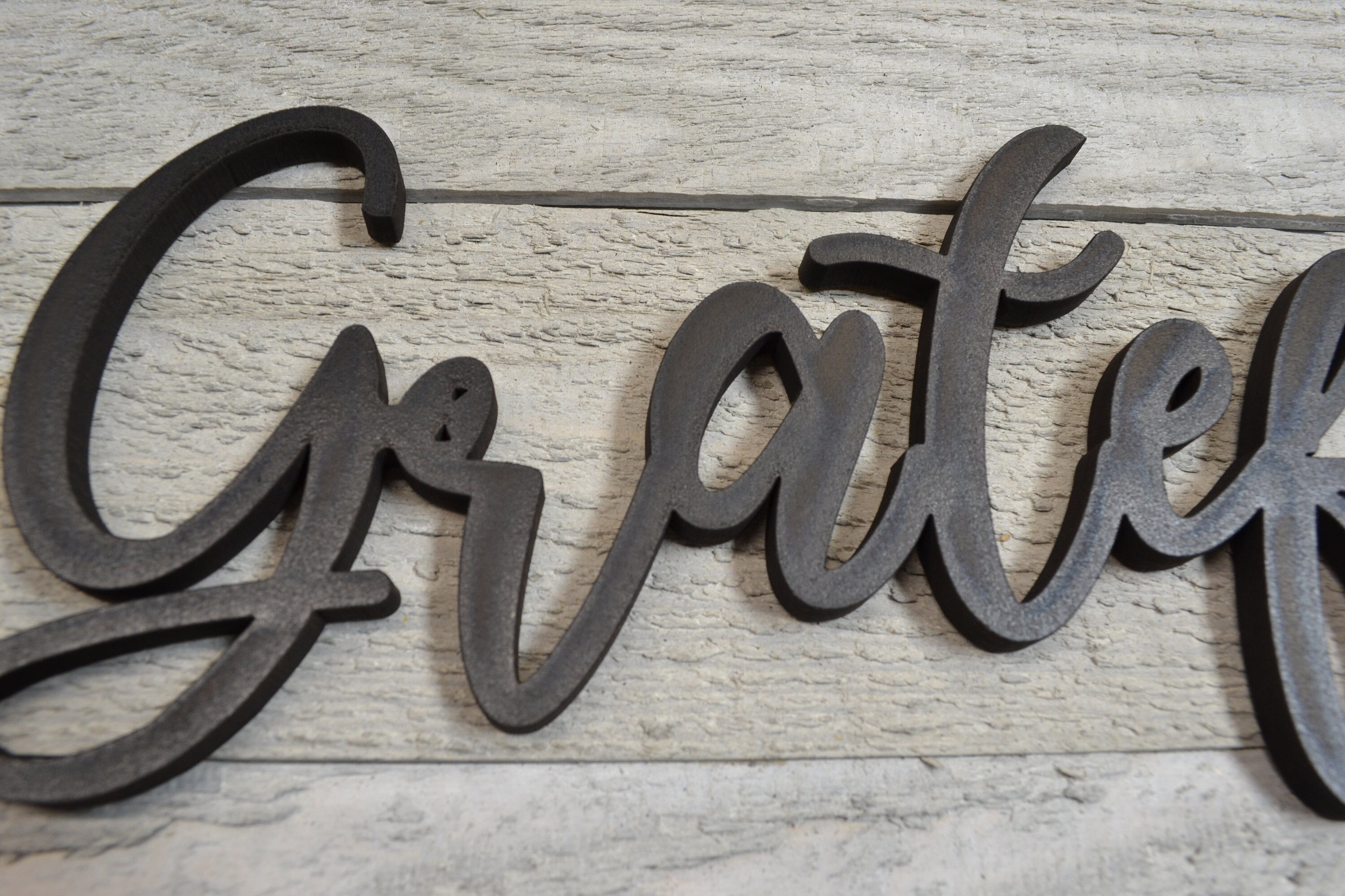 Grateful Word Sign, Cursive Word Sign Grateful Cutout, Rustic Word Art ...