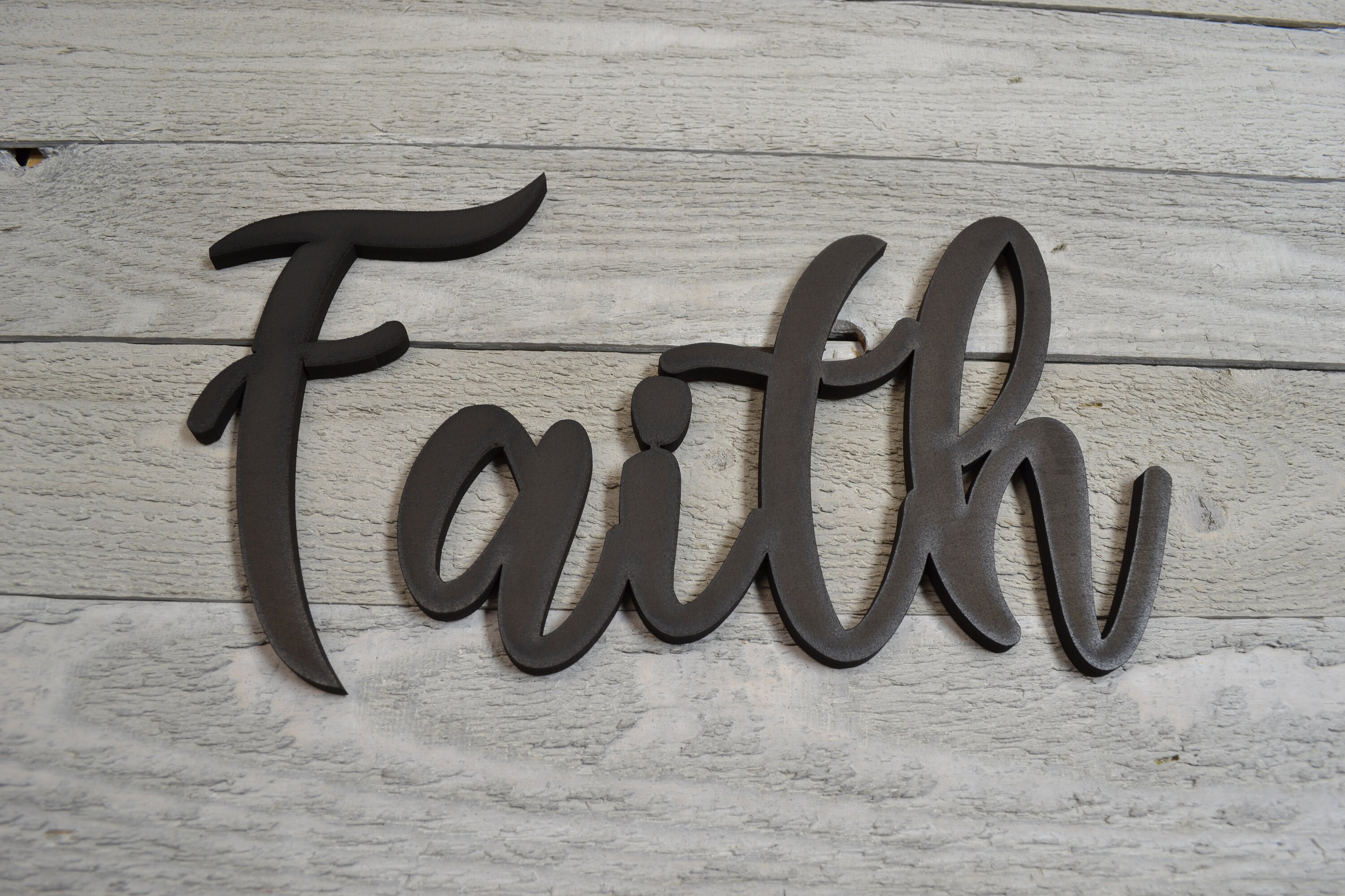 Faith Word Sign, Cursive Word Sign, Faith Cutout, Rustic Word Art ...