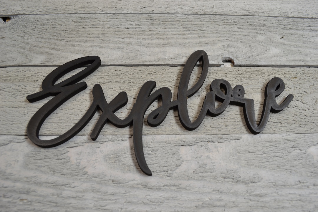 Explore Word Sign, Cursive Word Sign, Explore Sign, Laser Cutout Sign ...