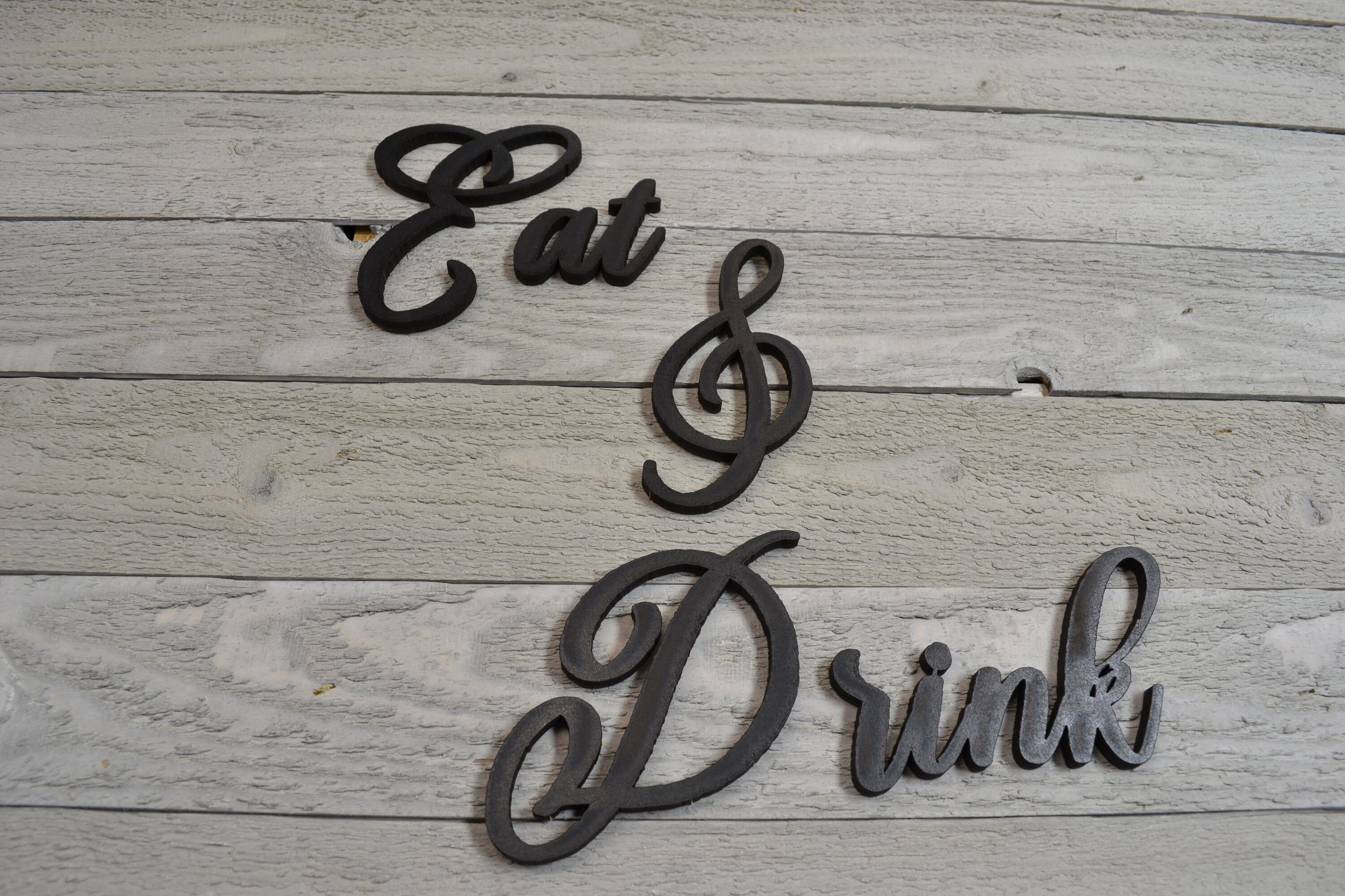 Eat & Drink Word Sign, Cursive Word Sign, Eat Drink Cutout, Rustic Word ...